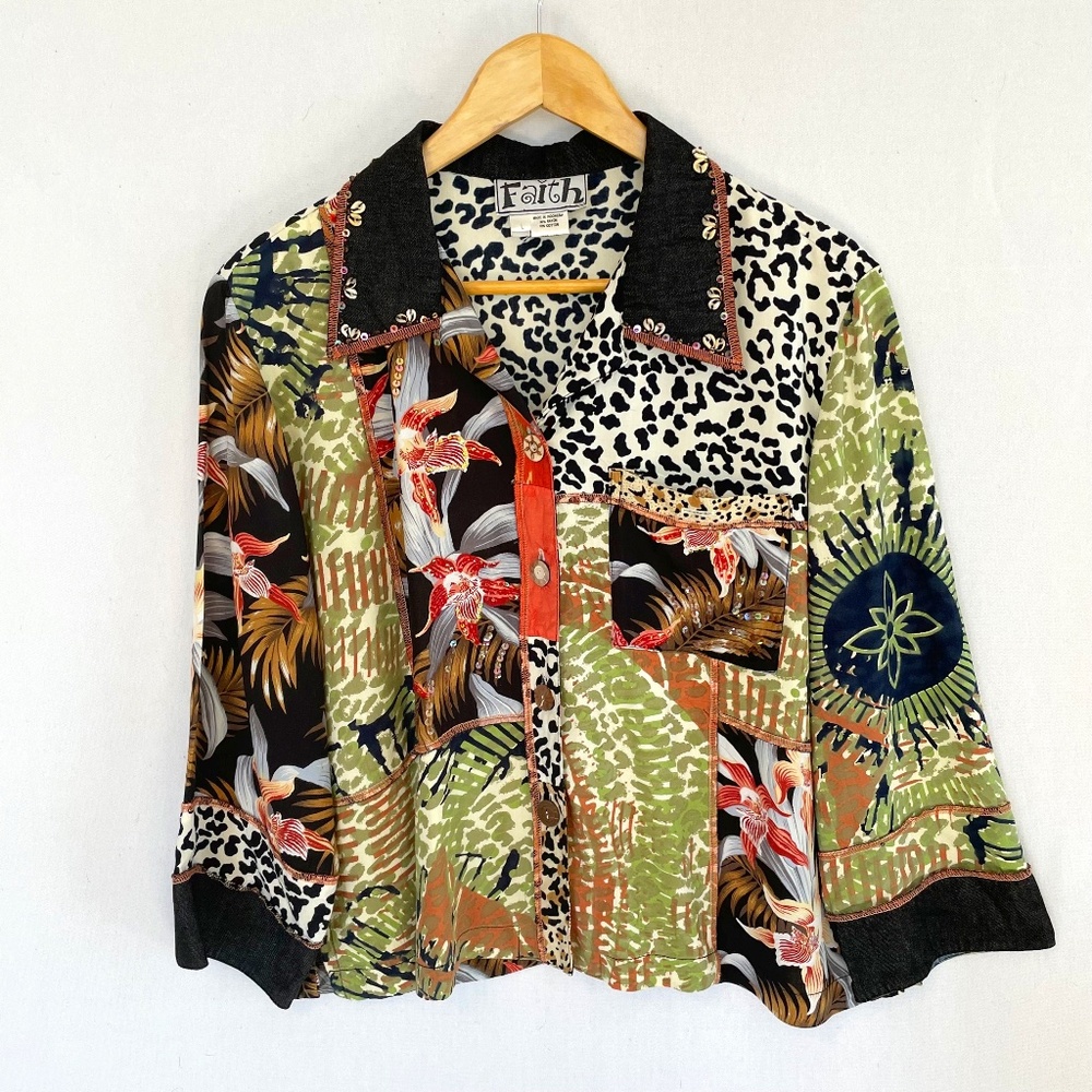 Faith Art To Wear Batik Tropical Floral Animal Print … - Gem